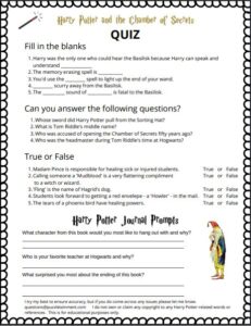 Harry Potter and the Chamber of Secrets Word Search [free printable PDF ...