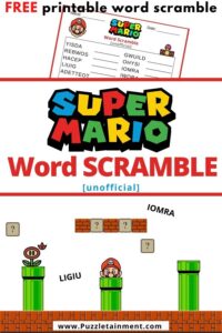 Super Mario Word Scramble - unofficial [free printable PDF ...
