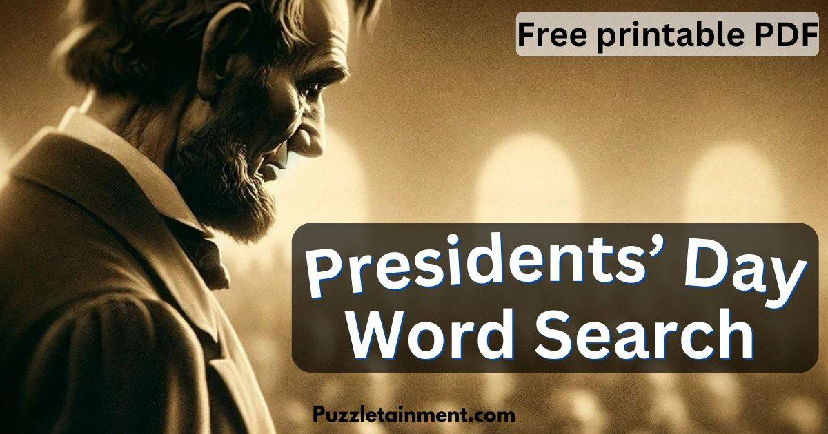 Presidents' Day Word Search (free printable PDF) - Puzzletainment ...