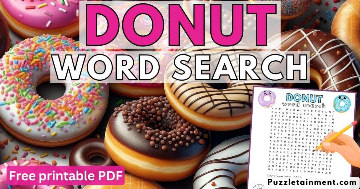 Donut Word Search (a free printable PDF) - Puzzletainment Publishing